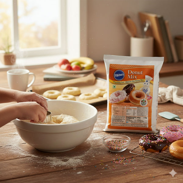 Pills&bury Donut Mix 1 Kg | Ready-to-Make Bakery Donut Premix | Soft ...